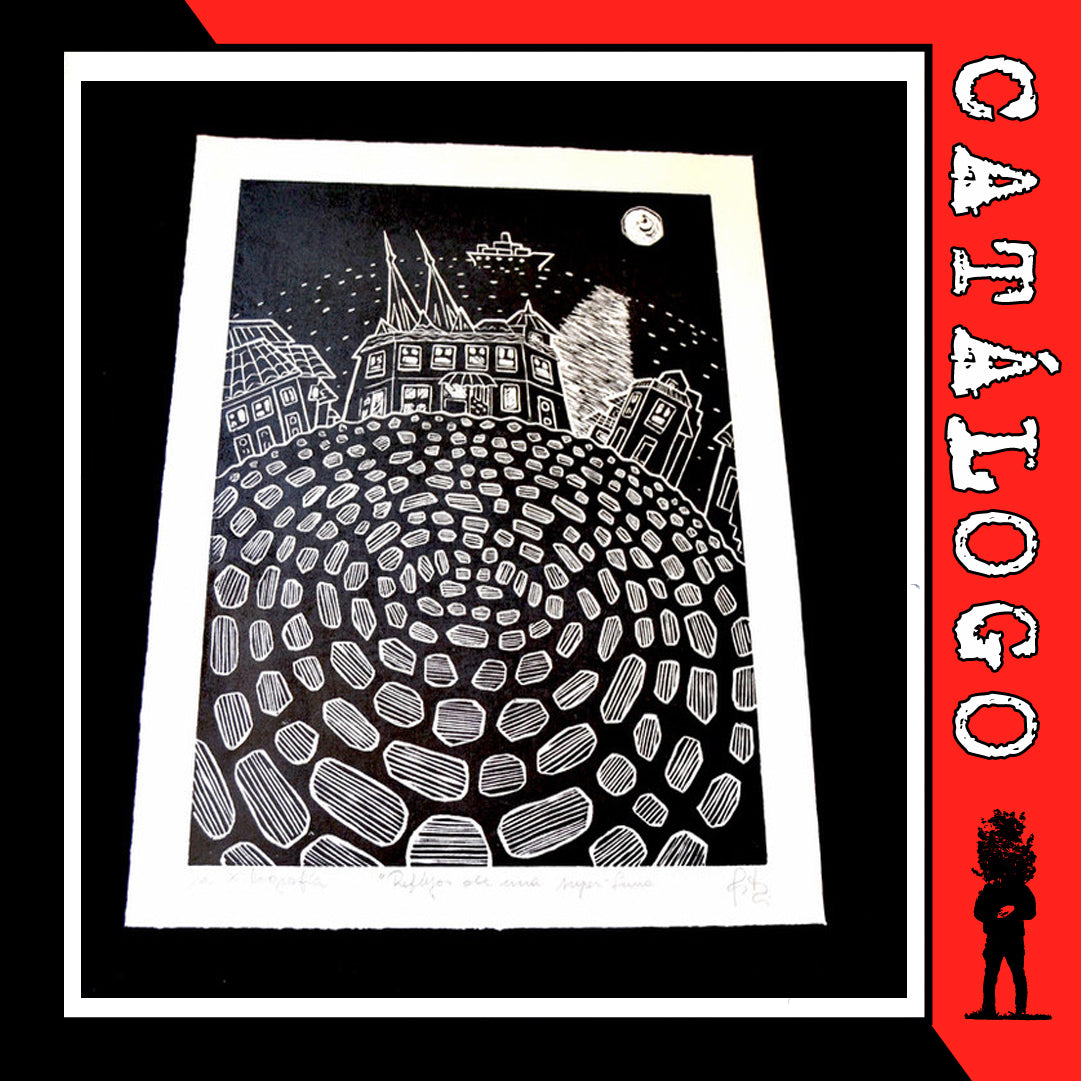 SÚPER LUNA - XILOGRAFÍA – Orégano Salvaje